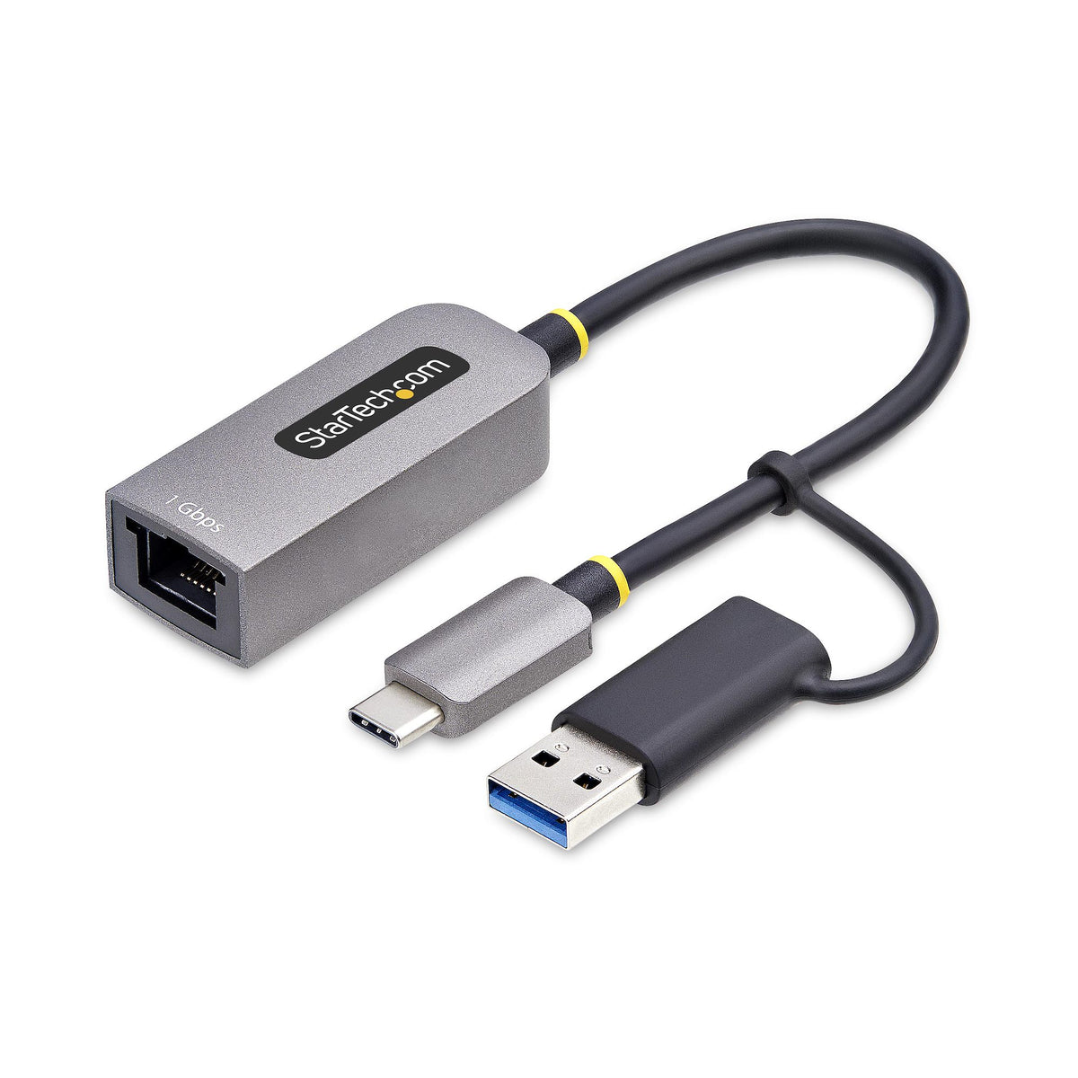 StarTech.com USB-C to Ethernet Adapter with USB-A Dongle, 10/100/1000M ...