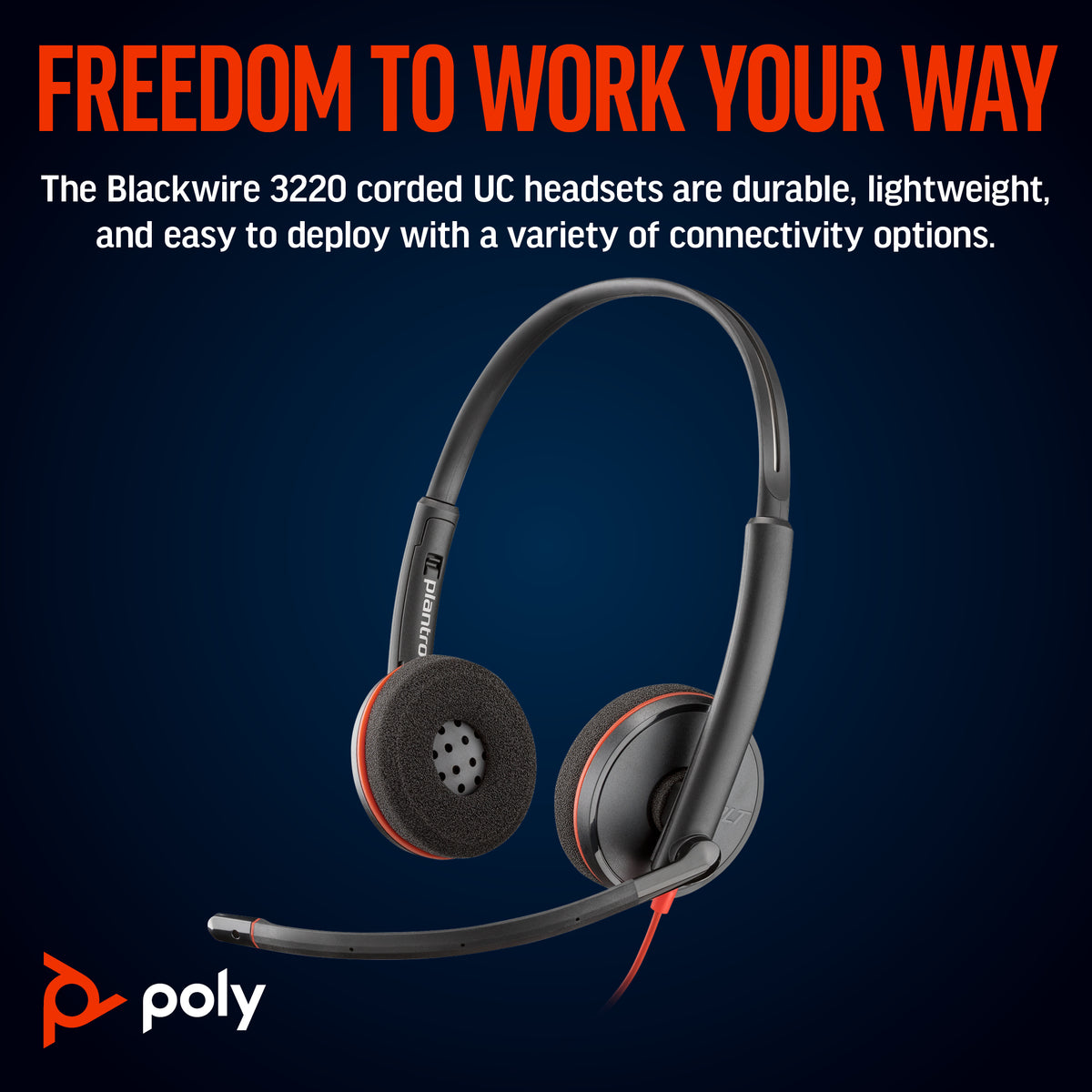 Poly Blackwire 3220 Stereo USB-C Headset +USB-C/A Adapter – Soundz ...