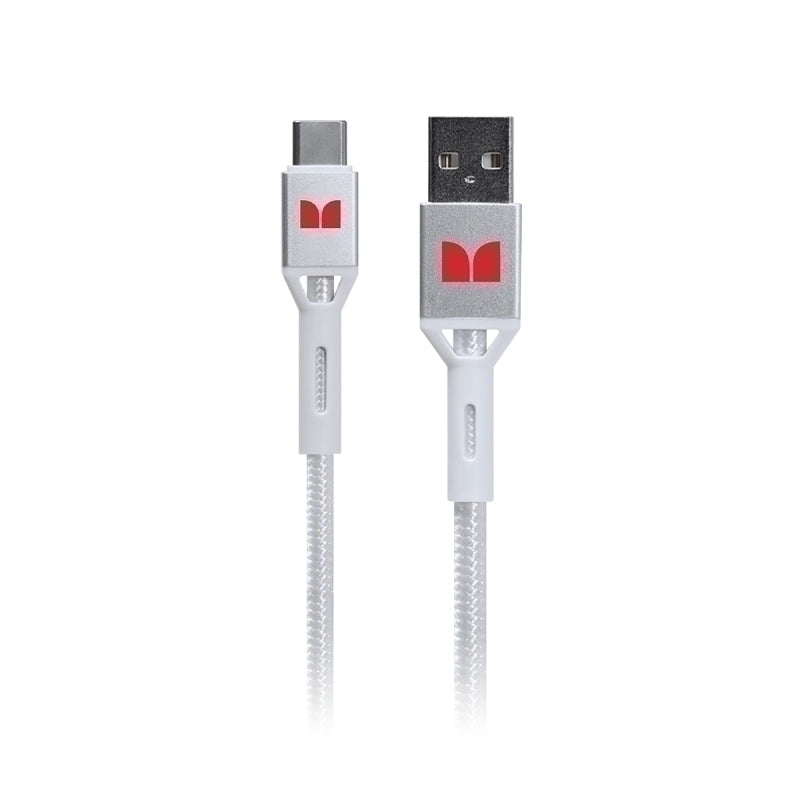 Monster USB-C to USB-A Braided Cable - White 1.2m – Soundz Store AUSTRALIA